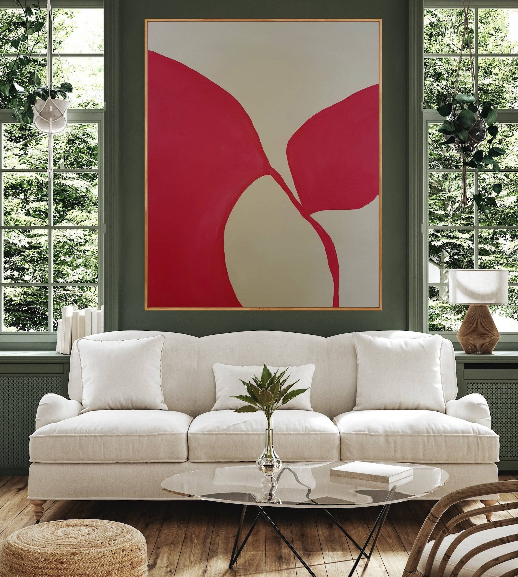 Extra Large Red Abstract Painting Original Art Red Abstract Wall Art ...