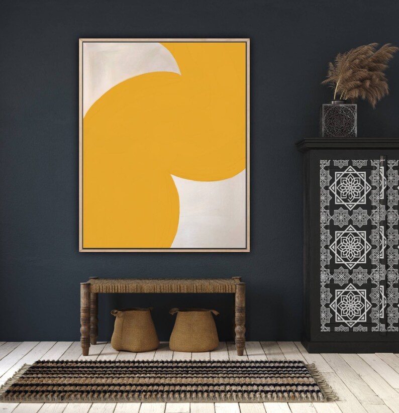 Mustard Yellow Original Abstract Canvas Art,large Abstract Painting ...