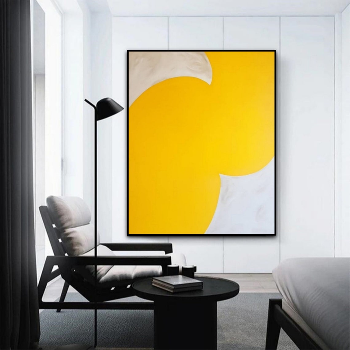 Mustard Yellow Original Abstract Canvas Art,large Abstract Painting ...