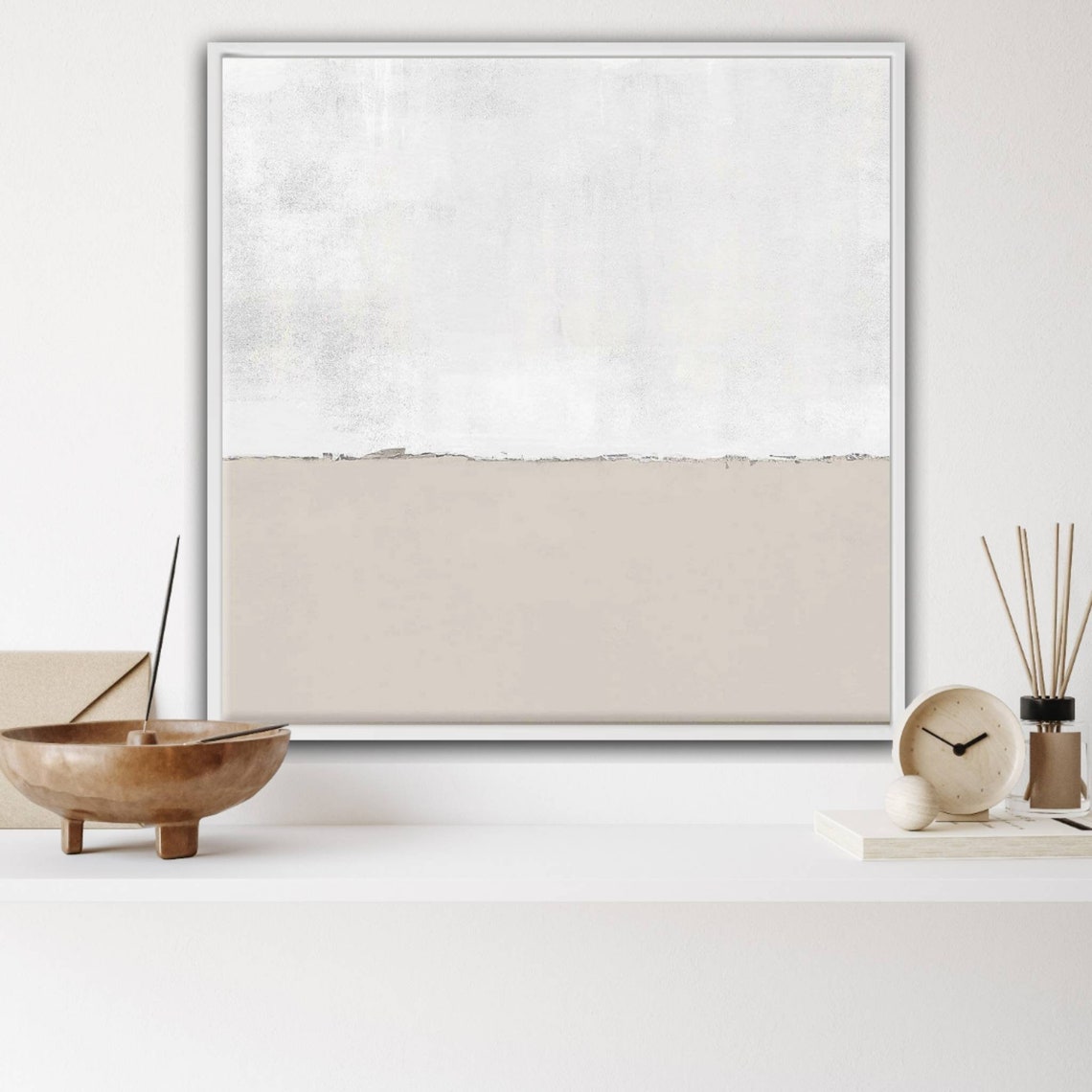 Large Abstract Painting on Canvas Beige Painting Boho Painting Abstract ...