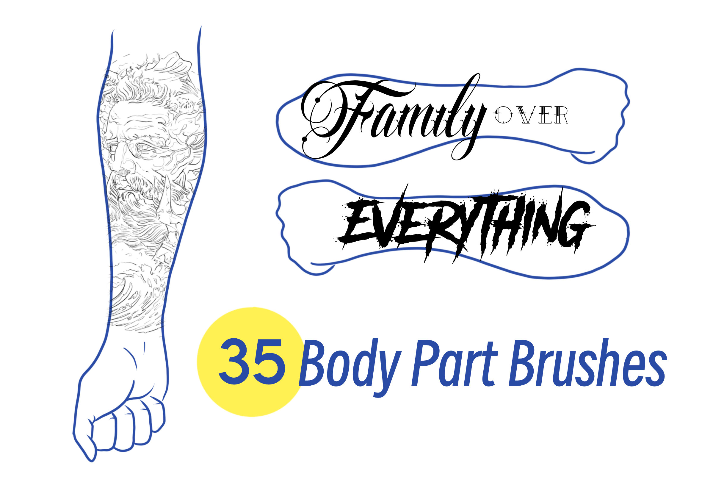 Body Part Outlines Procreate Arms, Legs, Torso, Chest, Back, Neck, Ear ...
