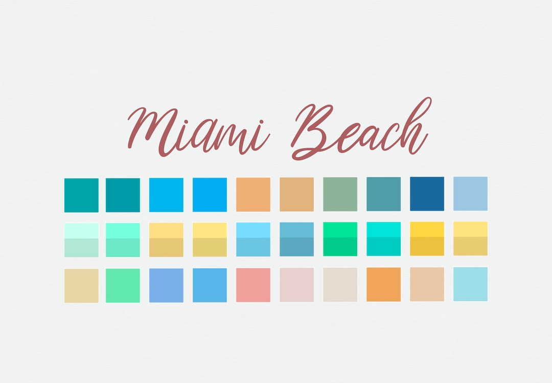 Miami Beach - Procreate Color Palette - Etsy