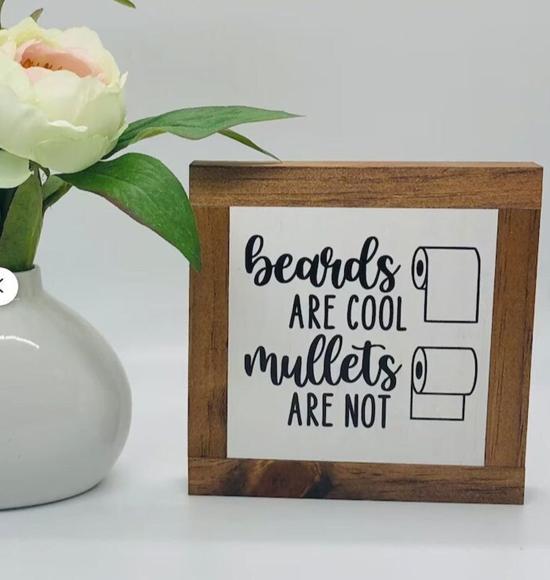 Beards Are Cool Mullets Are Not Bathroom Humor Dirty Santa - Etsy
