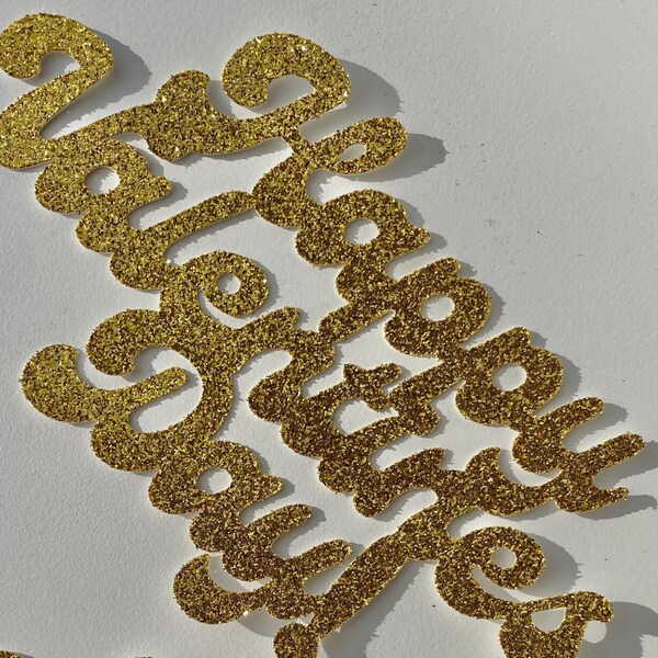 Glitter Cardstock Cake Topper - Etsy