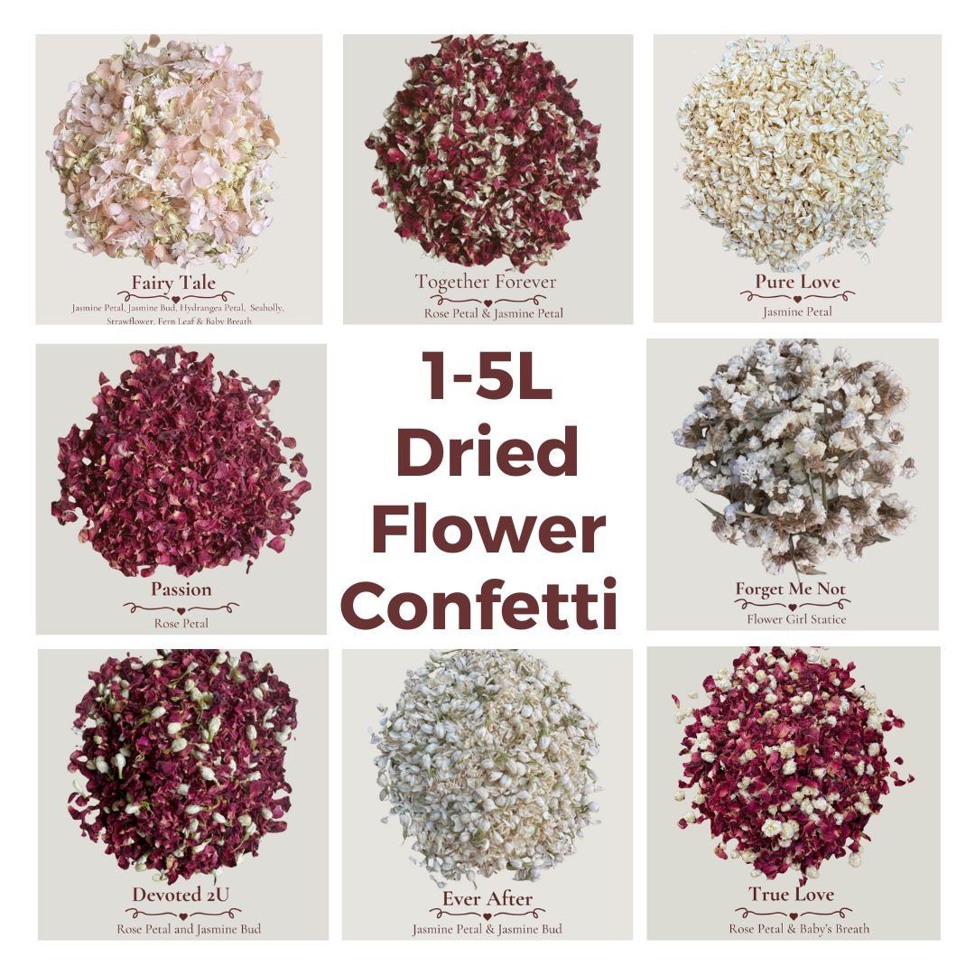 1 5L Dried Flowers Wedding Confetti Flower Confetti Biodegradable ...