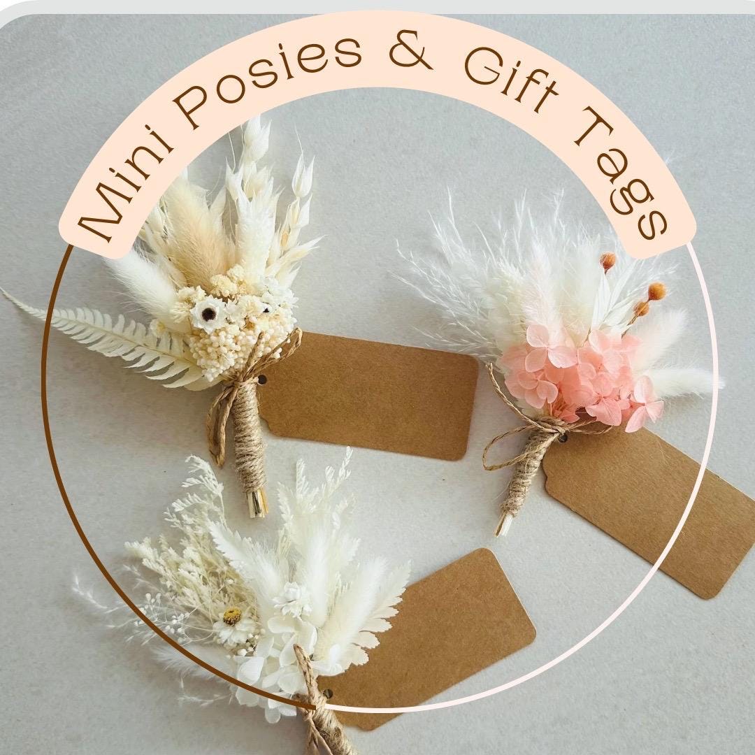 Mini Posies With Gift Tag | Bridesmaid Gift Tag | DIY Gift Topper ...