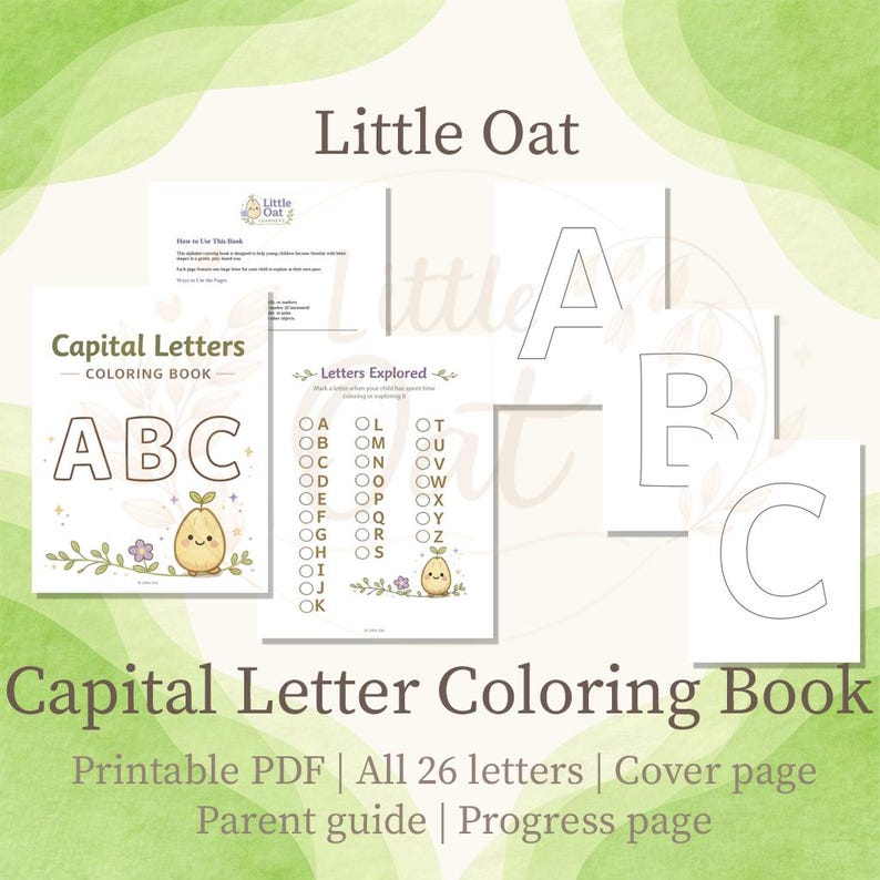 Alphabet Coloring Book | Capital Letters | Preschool Printable PDF - Etsy