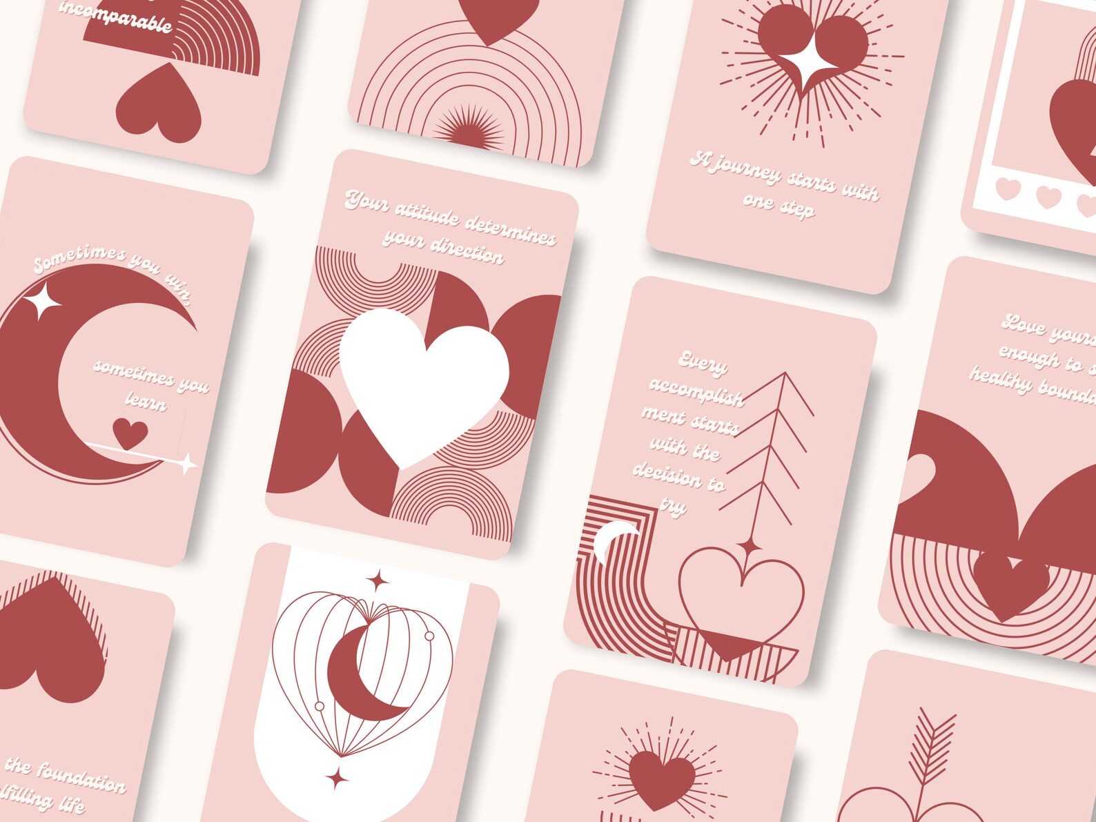 Pink Love Affirmation Cards PDF 40 Self-love Cards for Daily Positivity ...