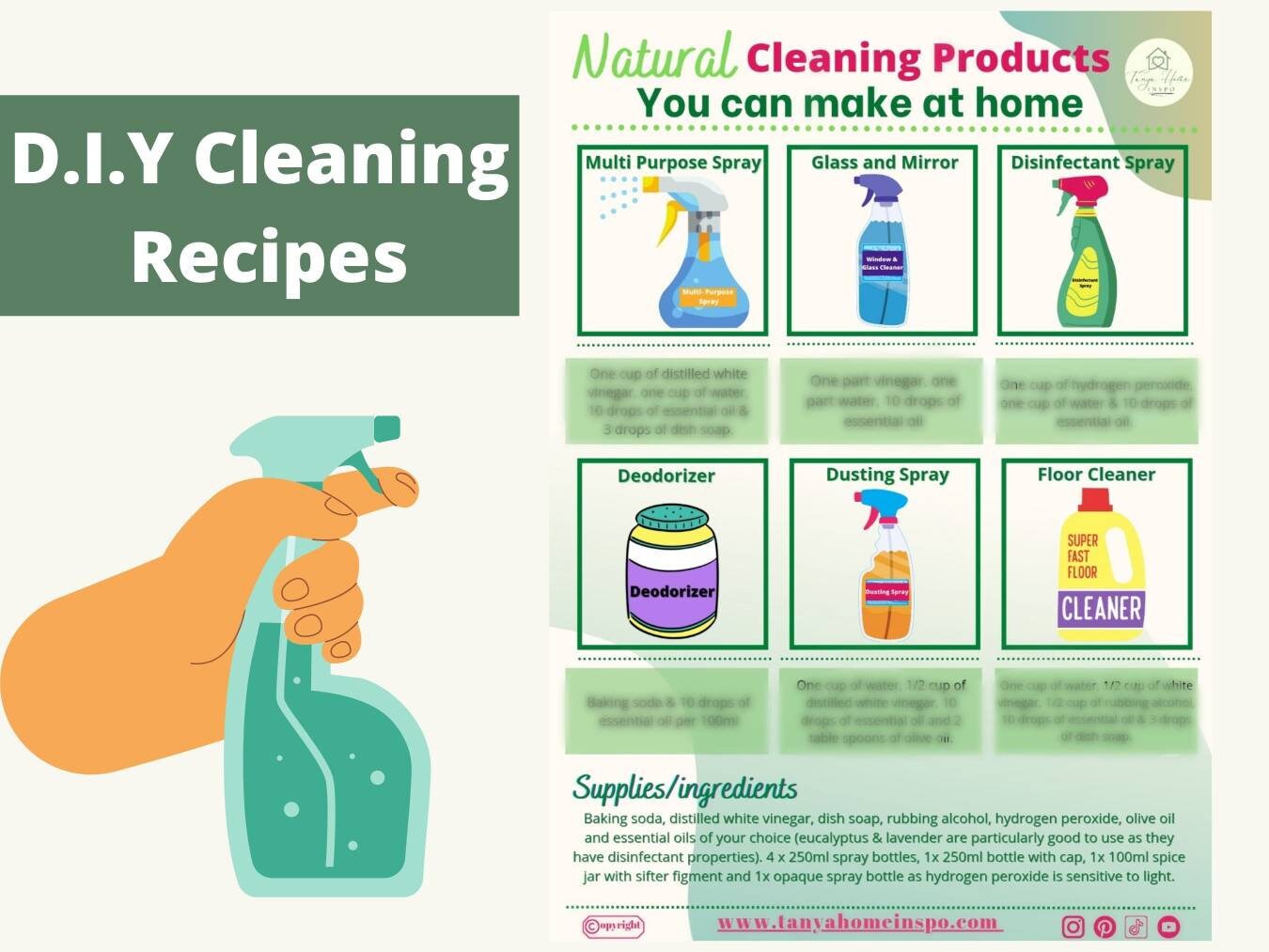 Homemade Cleaning Recipes | Printable Cleaning Recipes | Printable ...