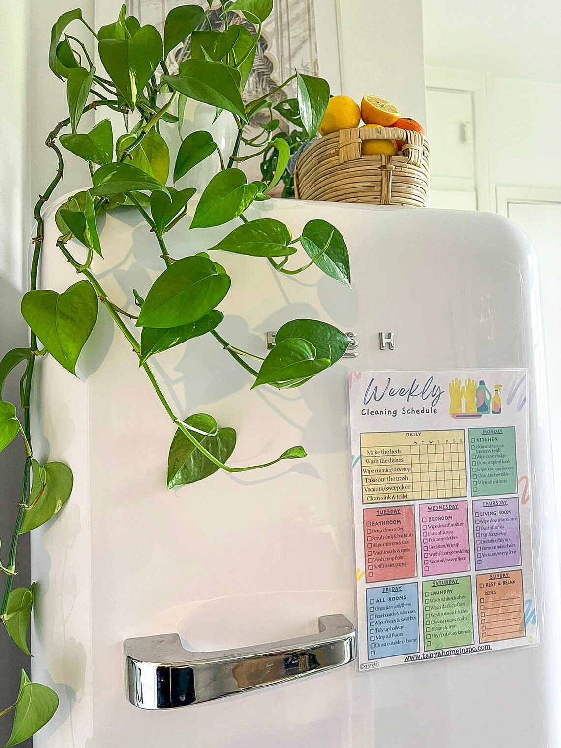 Laminated Weekly Cleaning Schedule Poster Dry Erase White - Etsy