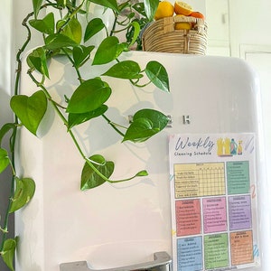 Laminated Weekly Cleaning Schedule Poster, Dry Erase White Board, Chore ...