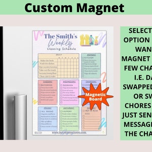 Laminated Weekly Cleaning Schedule Poster, Dry Erase White Board, Chore ...