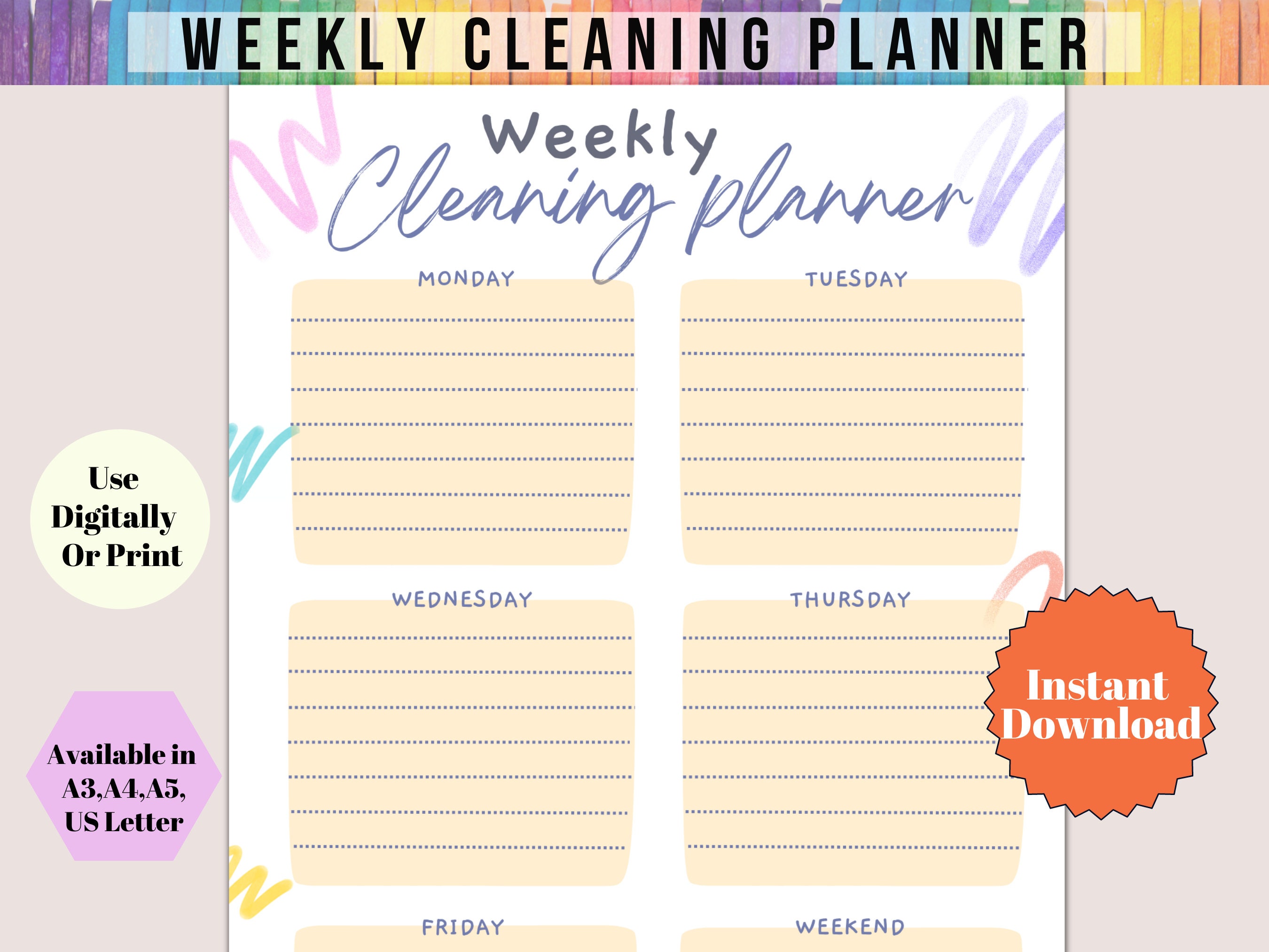 Personalised Family Cleaning Schedule, Kids Chore List, Cleaning ...