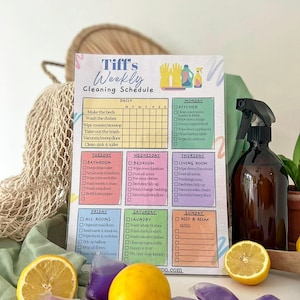 Laminated Weekly Cleaning Schedule Poster, Dry Erase White Board, Chore ...