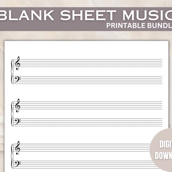 Printable Blank Sheet Music Paper - Etsy