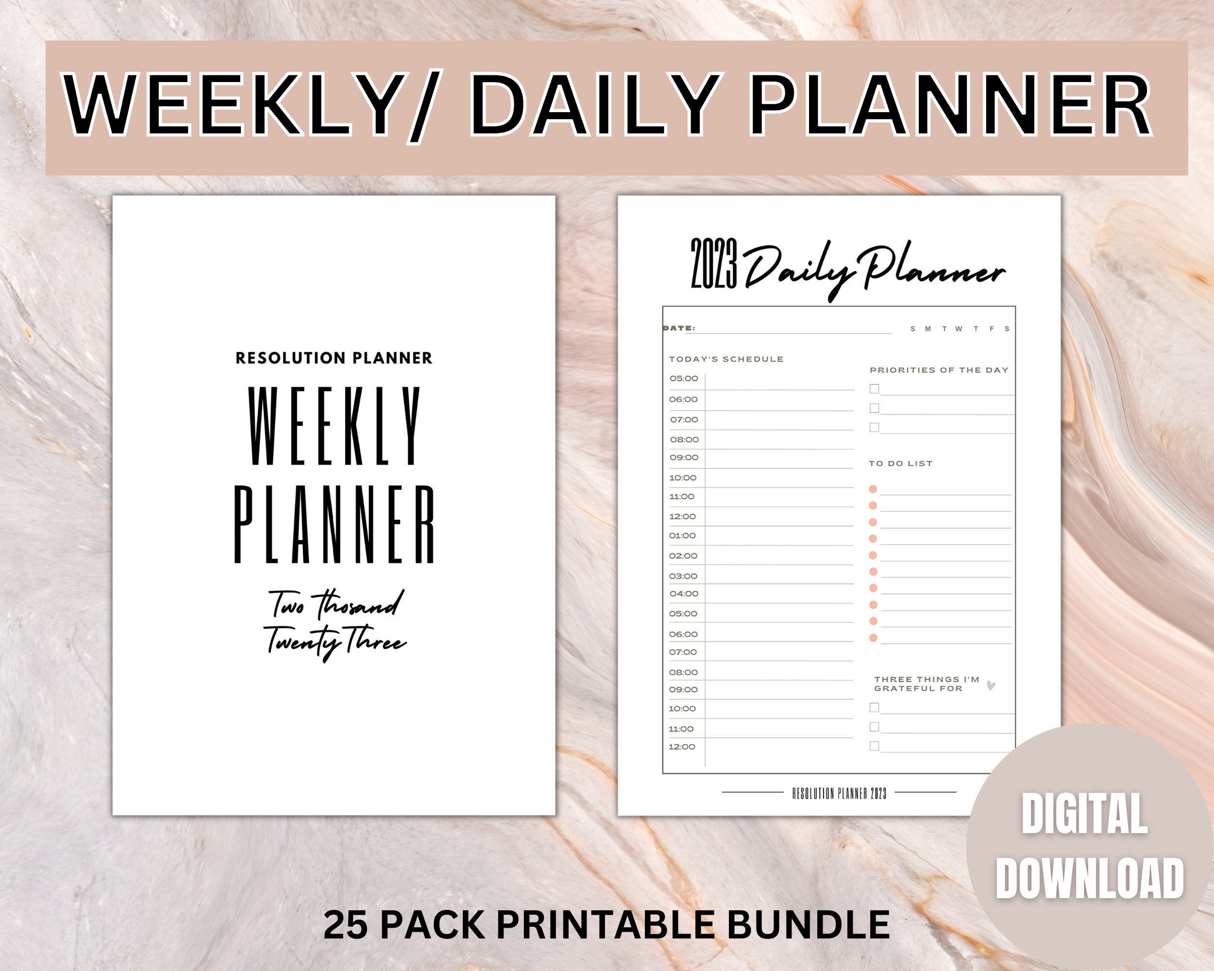 Weekly Planner, Printable Planner, Minimalist Planner, 2023 Planner ...