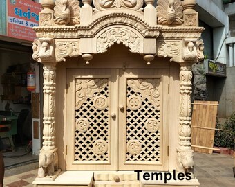 Wooden Temple Solid Wood Handcrafted With Shutters - Etsy