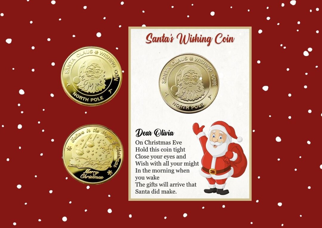 Personalized Custom Name Santa Claus Wishing Coin Keepsake for ...