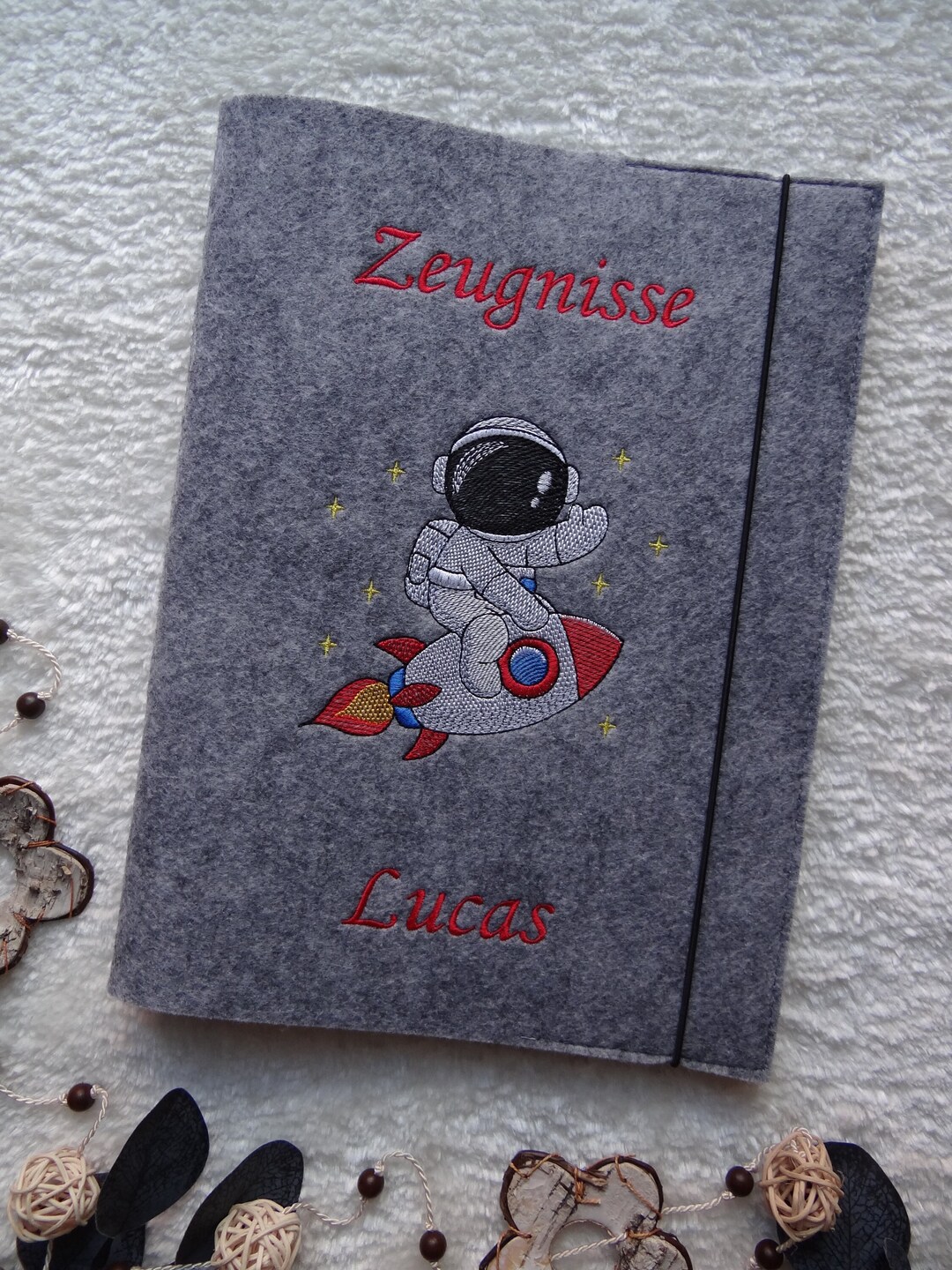 Personalized Certificate Folder astronaut Made of Felt Including a ...