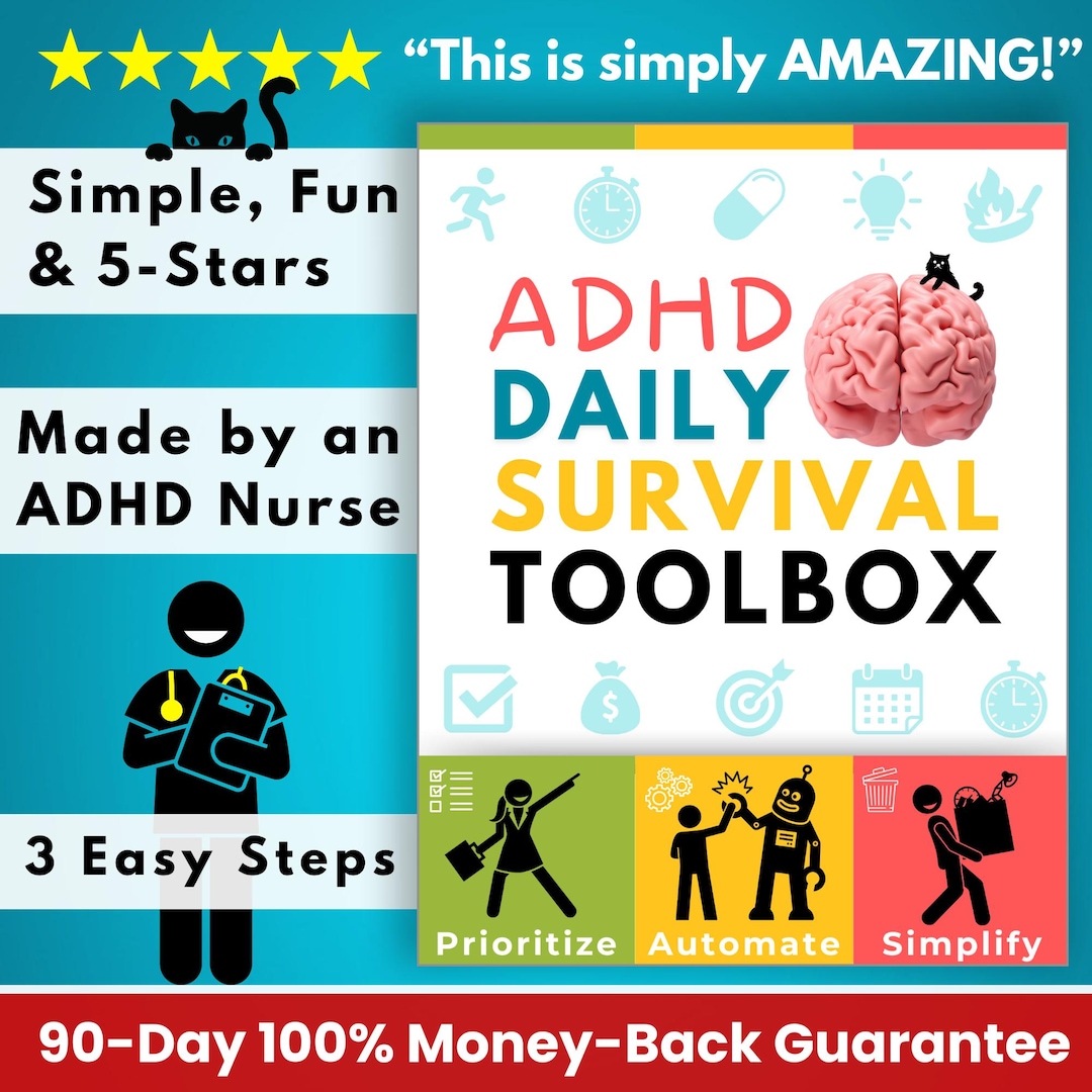 A Very ADHD Daily Survival Guide | ADHD Todo Lists, Organization Hacks ...