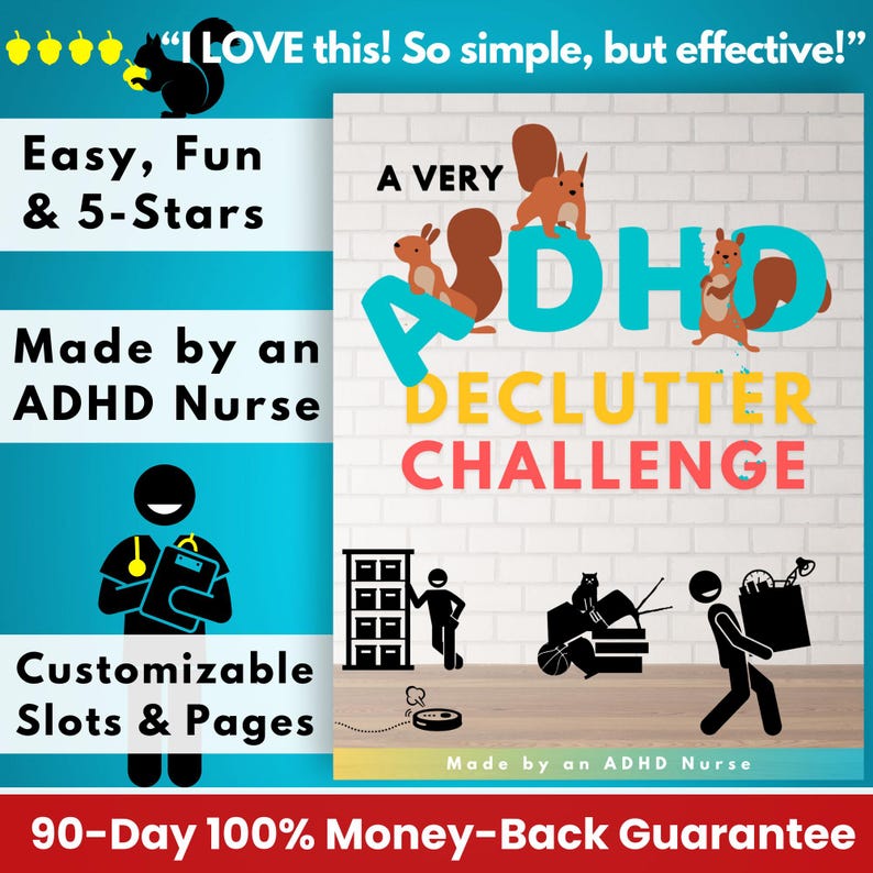 ADHD Declutter Planner | Printable ADHD Organizing Tools for ADHD Adults & Teens | Attention ...