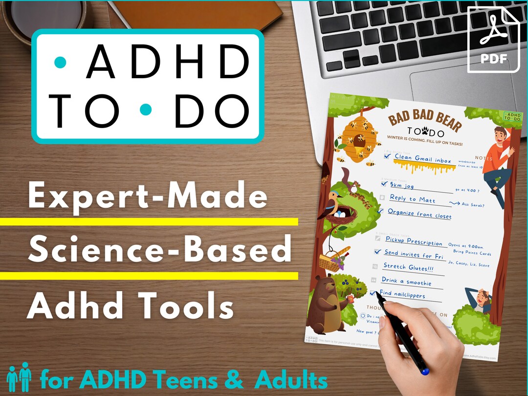 Quirky Expert-made ADHD To-do List for ADHD Teens & ADHD Adults | 10x ...