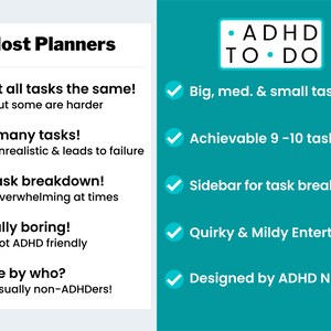 Quirky Expert-made ADHD To-do List for ADHD Teens & ADHD Adults | 10x ...