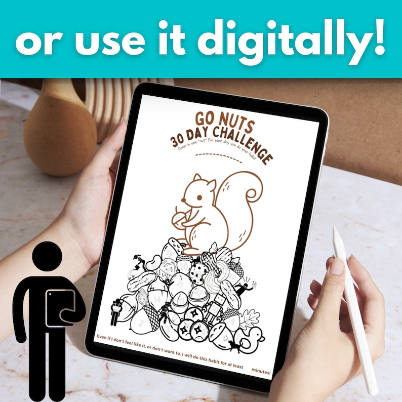 Go Nuts 30-day ADHD Habit Tracker | 30-day Habit Challenge | ADHD Adult ...