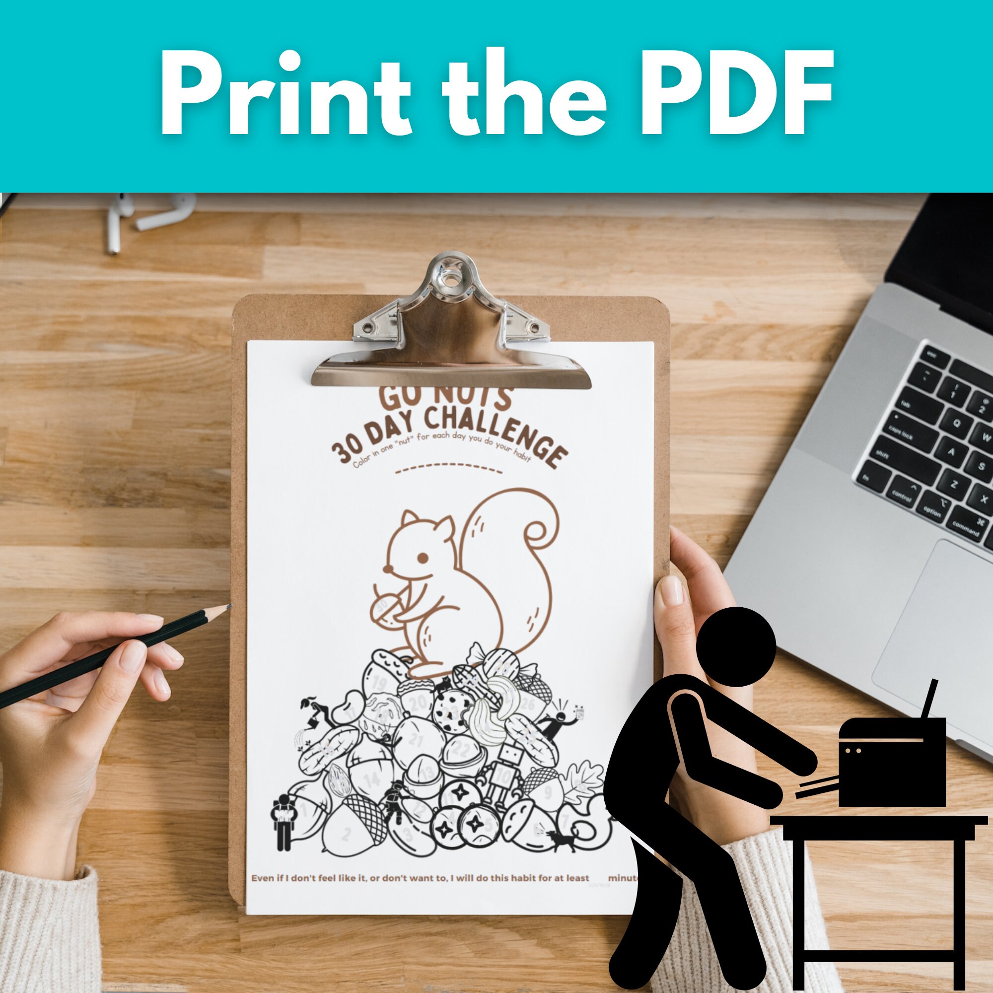 Go Nuts 30-day ADHD Habit Tracker 30-day Habit Challenge ADHD Adult ...