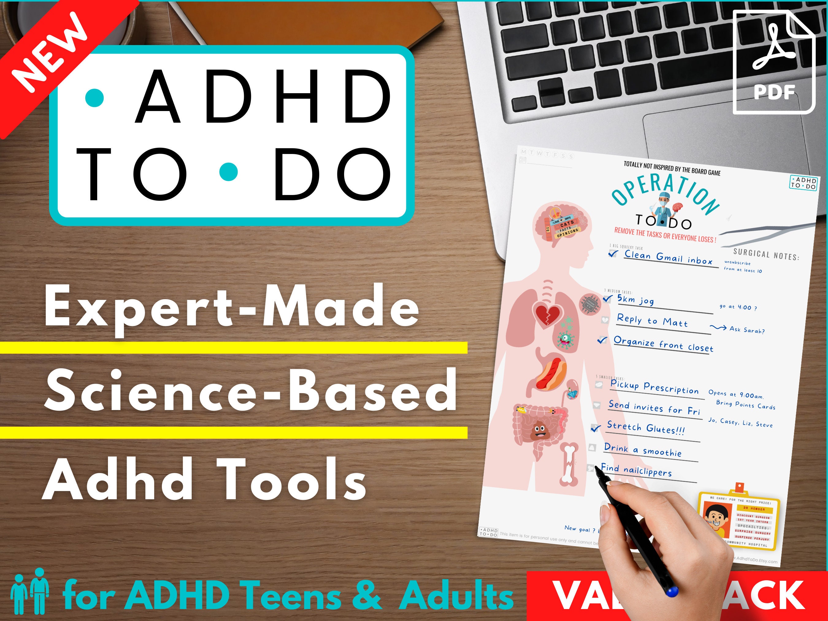 Quirky Expert-made ADHD To-do List for ADHD Teens & ADHD Adults | 10x ...