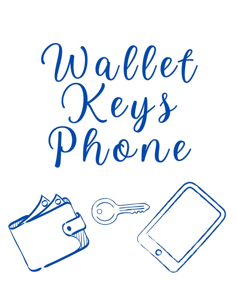 ADHD Poster Wallet Keys Phone Reminder Poster for ADHD Adults and ...