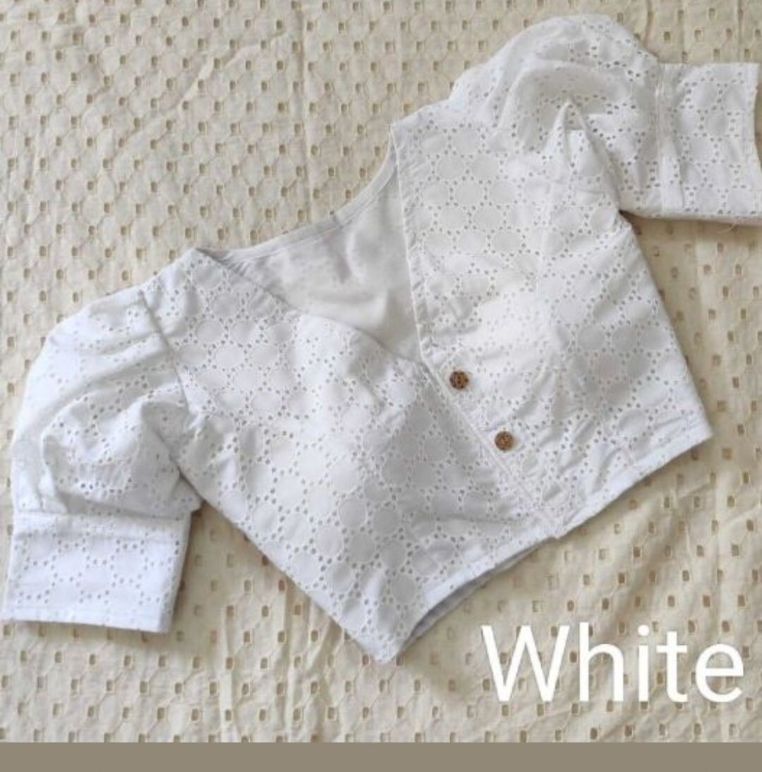 Indian Cotton Sweetheart Neck Designer White Blouse,sleeves Blouse ...