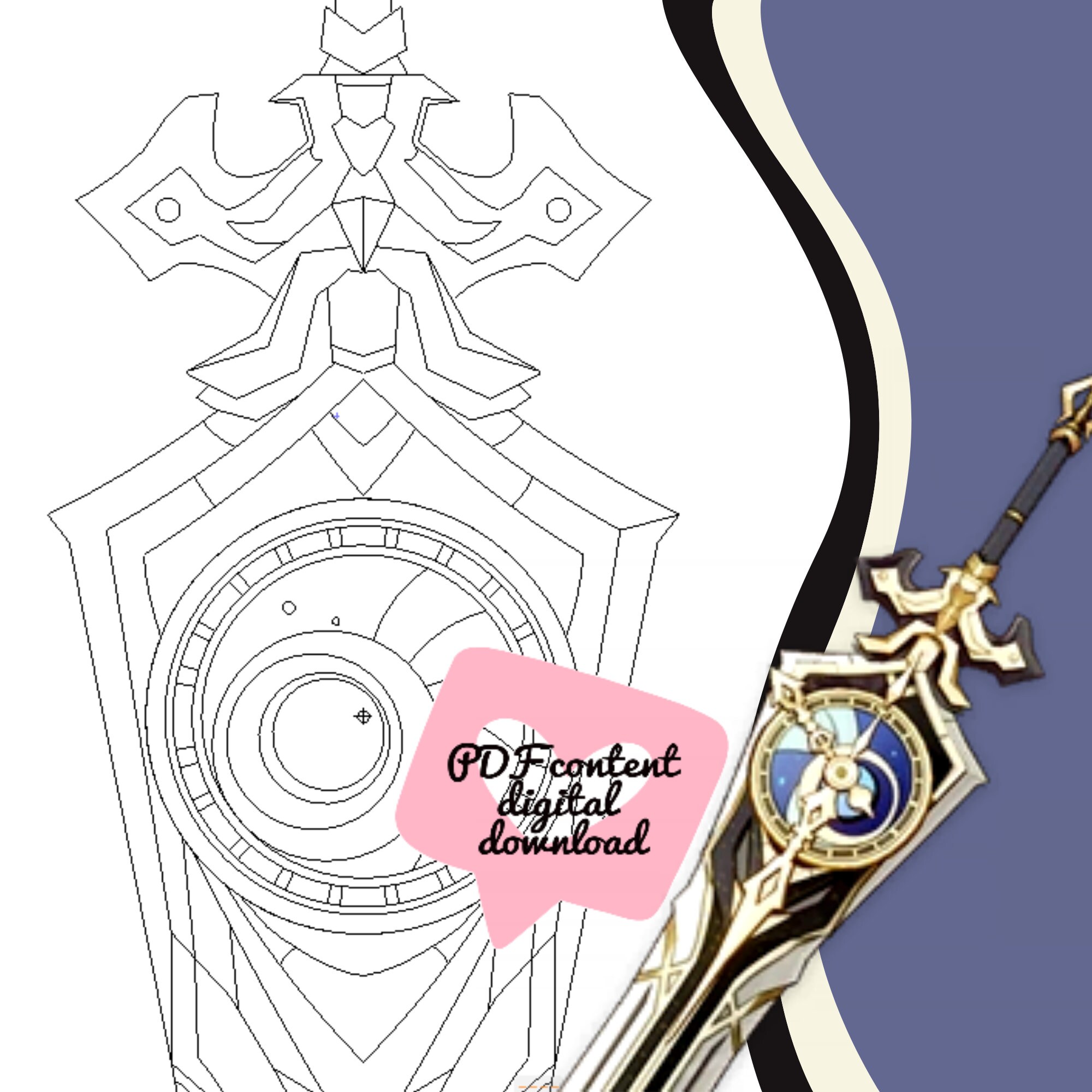 Genshin Impact the Bell Template Pattern Blueprint Pdf - Etsy