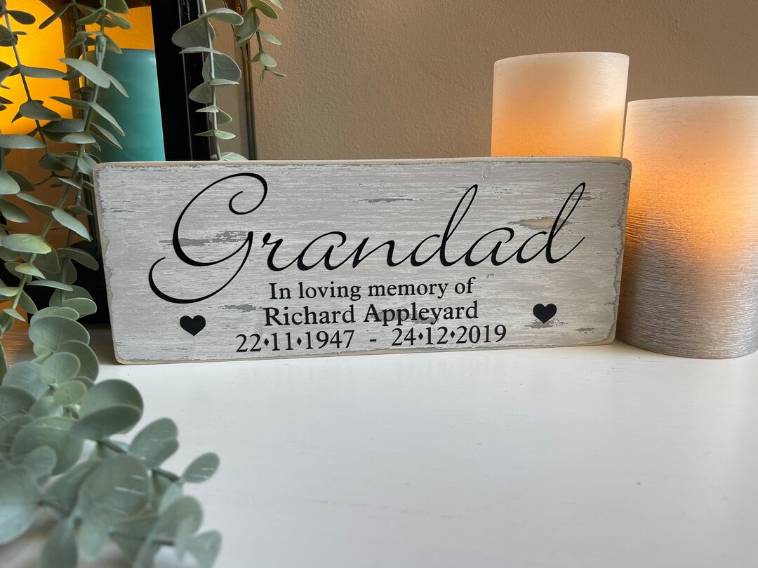 Personalised Memorial “ in Loving Memory Of” Rustic Wall Plaque/sign ...