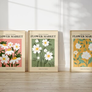 Set of 3 Flower Market Prints, Exhibition Posters, Botanical Prints ...