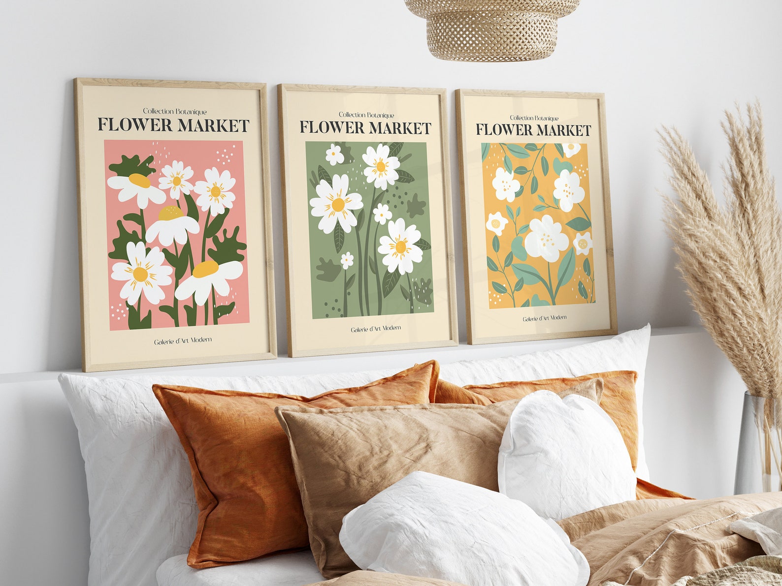 Set of 3 Flower Market Prints, Exhibition Posters, Botanical Prints ...