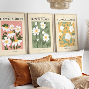 Set of 3 Flower Market Prints, Exhibition Posters, Botanical Prints ...