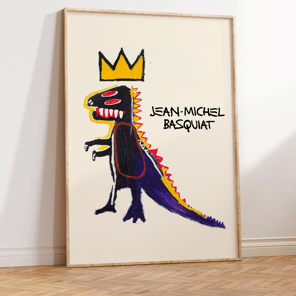 Basquiat Abstract Exhibition Art Poster, Jean Michel Basquiat Wall Art ...