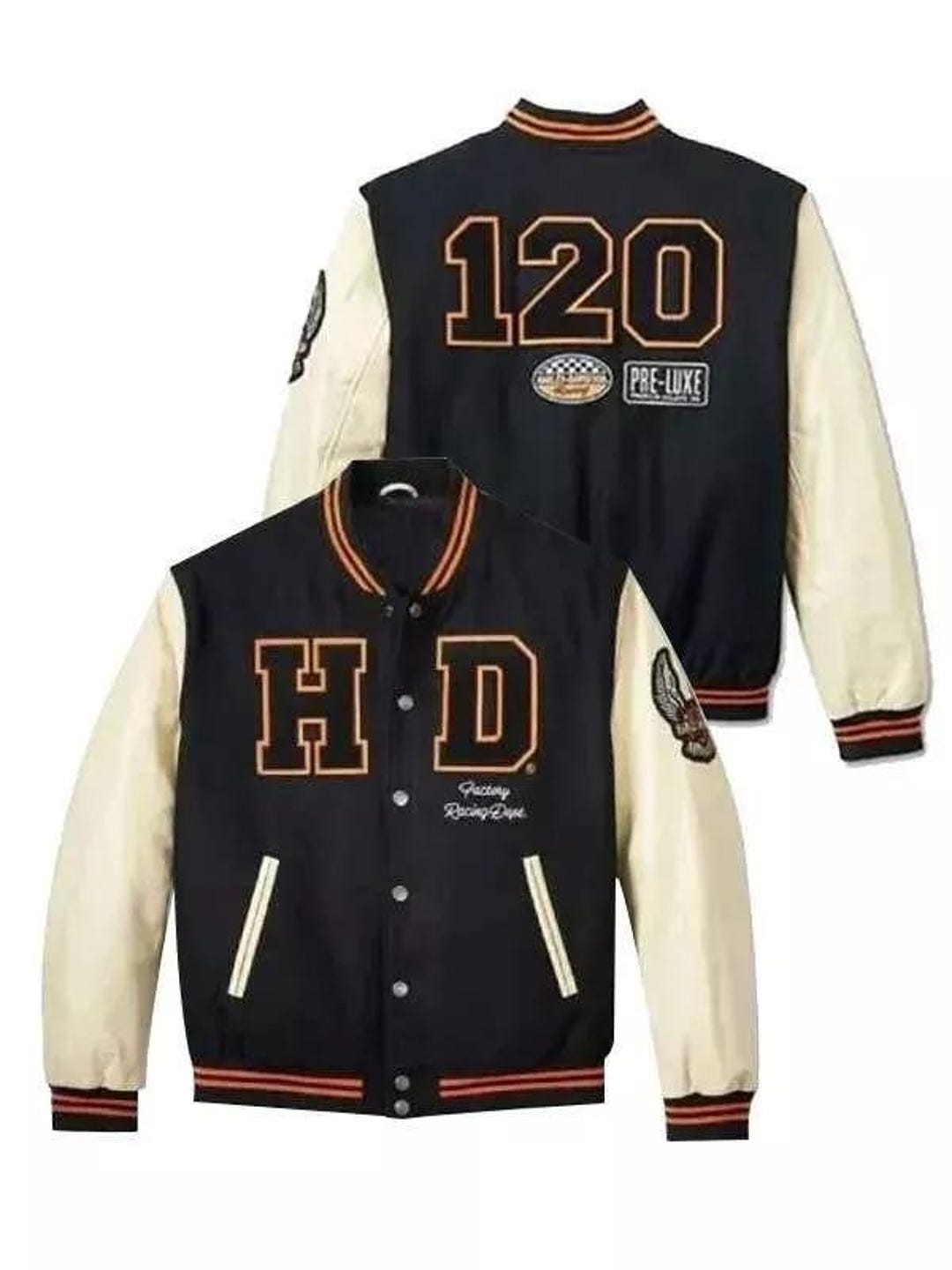 Harley-davidson Men's Black 20th Anniversary Varsity Jacket Motorcycle ...