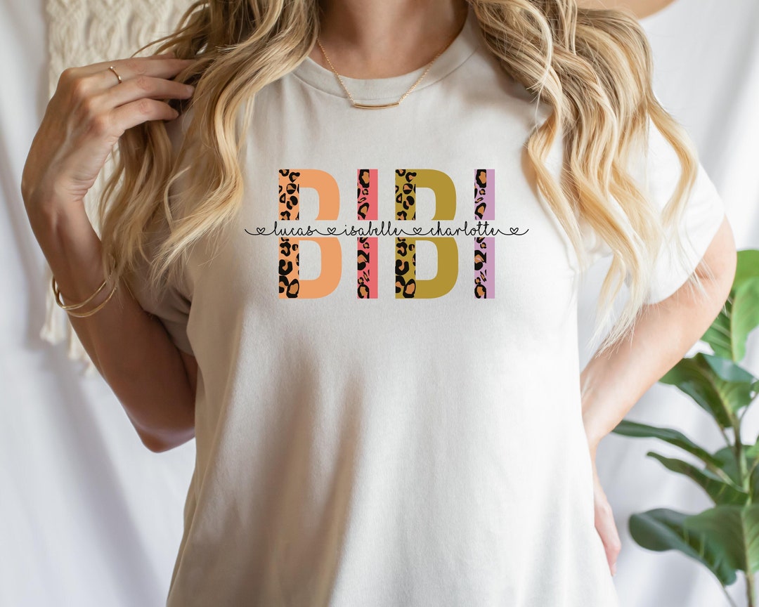 Bibi Shirt, Custom Mothers Day Gift Tshirt With Kids Names, Grandma ...