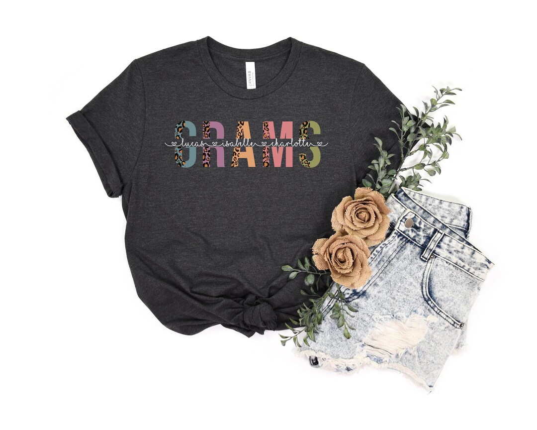 Grams Shirt, Custom Mothers Day Gift Tshirt With Kids Names, Grandma ...