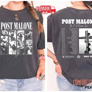Comfort Colors Vintage Post Malone Shirt With Concert Dates, Malone Rap ...