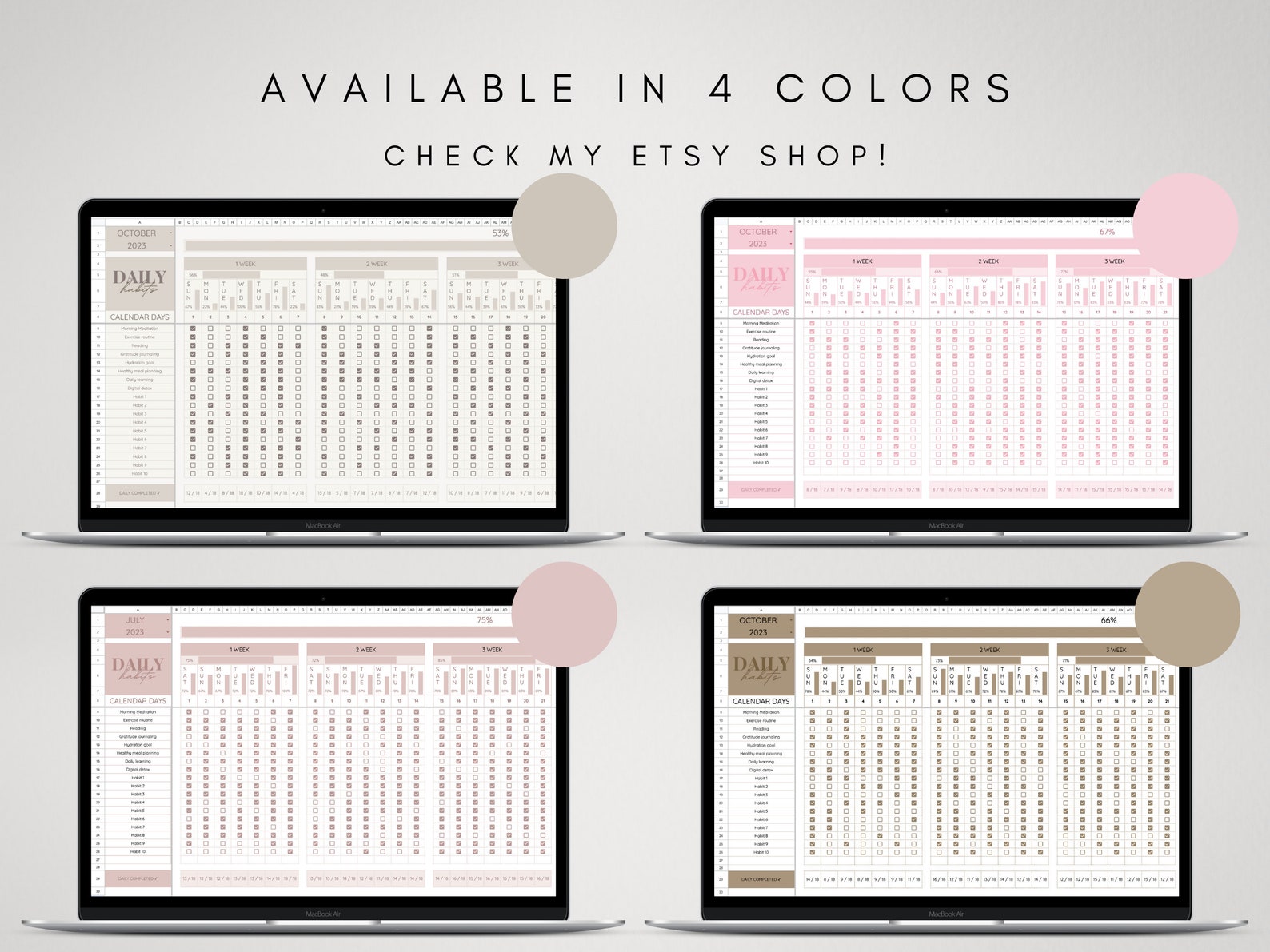 Weekly Habit Tracker Digital | Habit Tracker Template | Routine Tracker ...