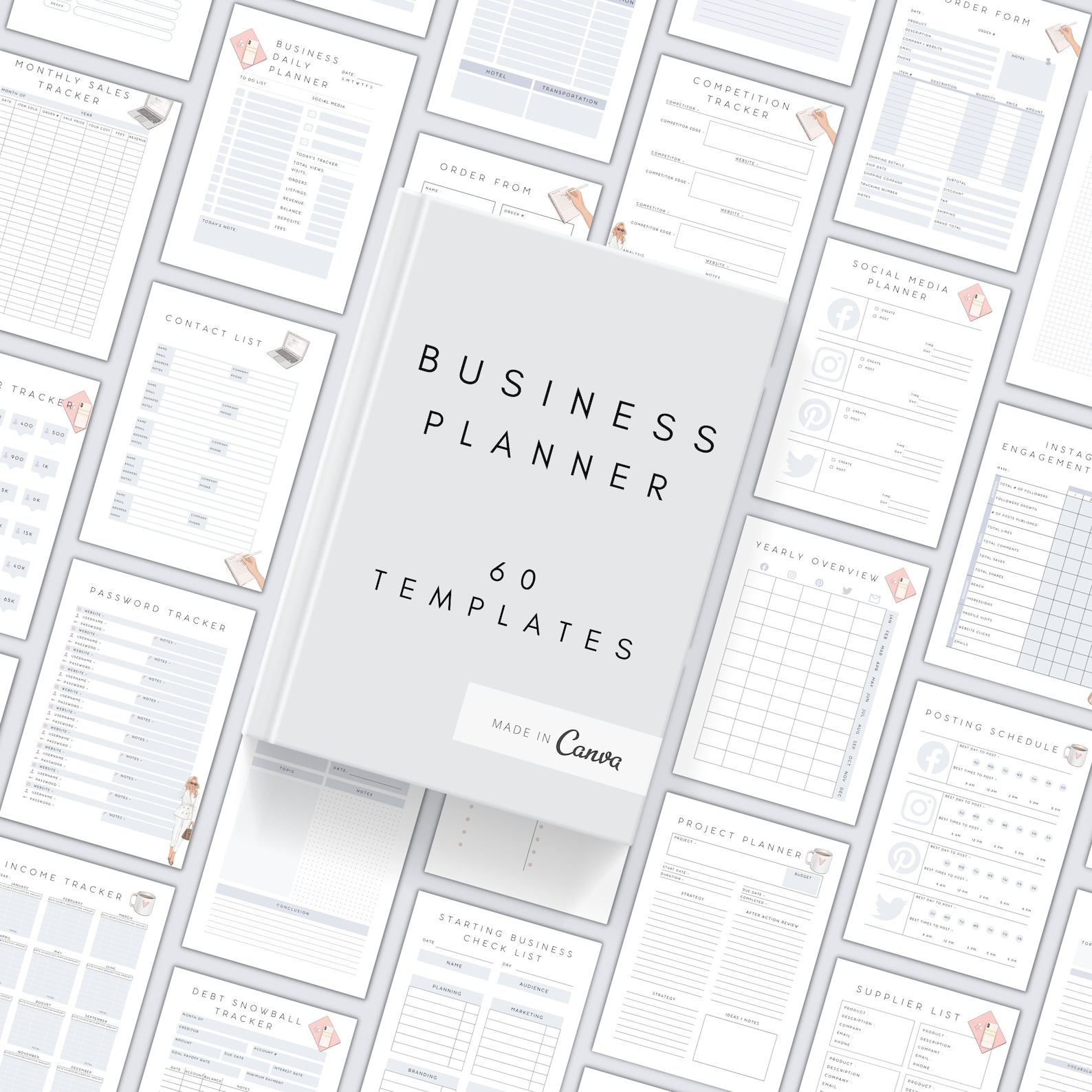 Business Planner Printable Canva Planner PDF Digital - Etsy
