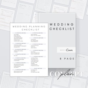 Editable Wedding Checklist | Canva Wedding Planner Pages | Digital ...