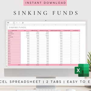 Sinking Funds Spreadsheet Excel Savings Tracker Budget - Etsy