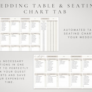 Wedding Seating Chart & Guest List Template Google Sheets | RSVP ...