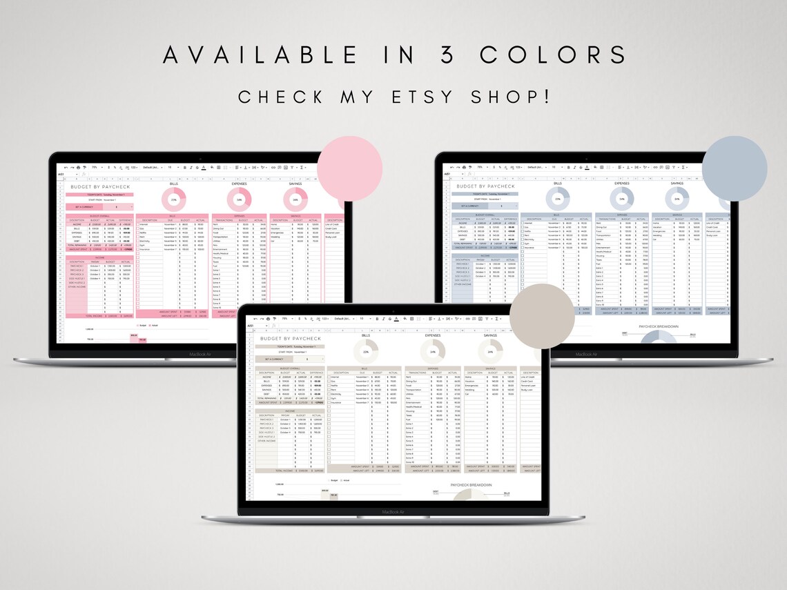Simple Monthly Budget Spreadsheet Google Sheet Budget - Etsy