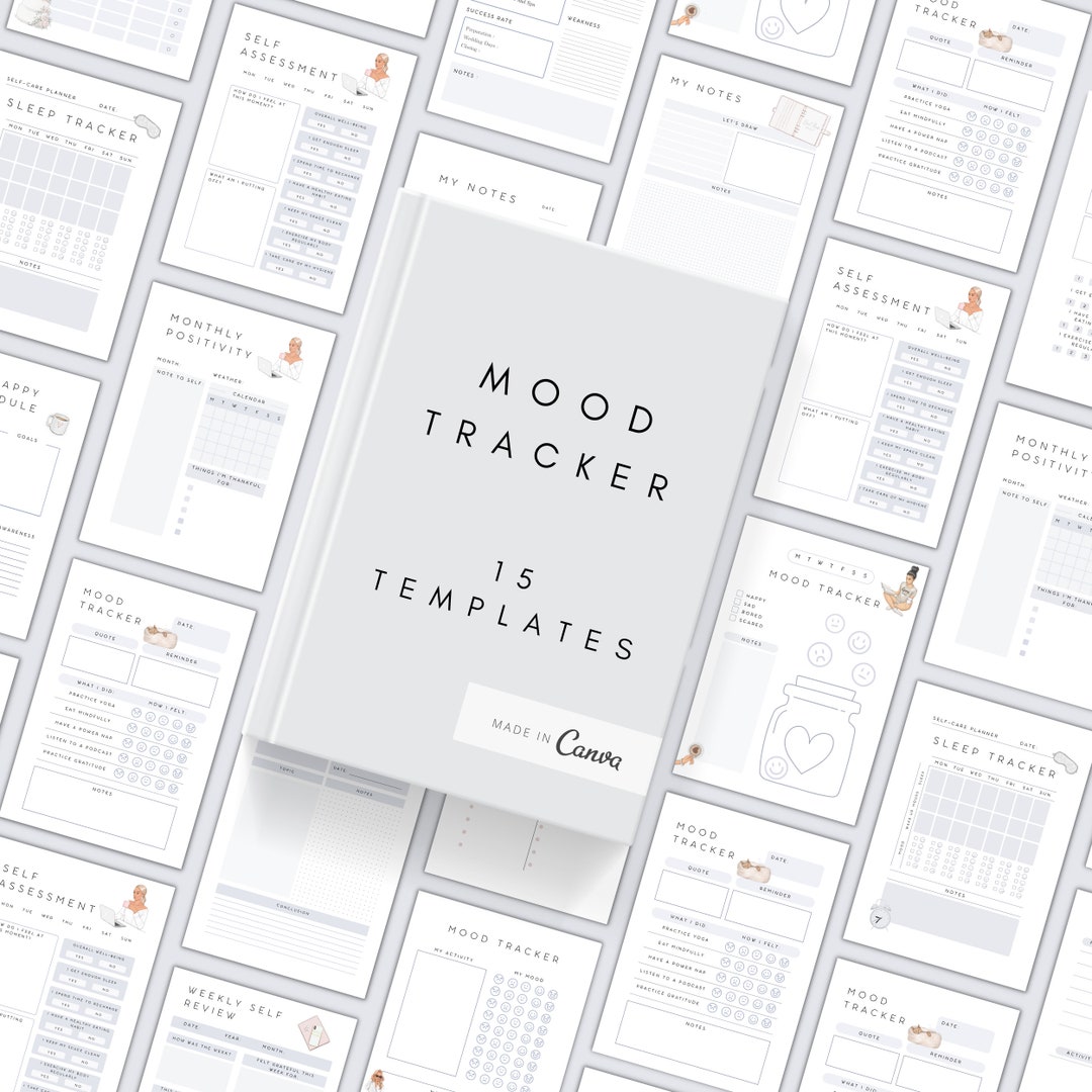 Mood Tracker | Self Care Journal | Wellness Planner | Mental Health ...