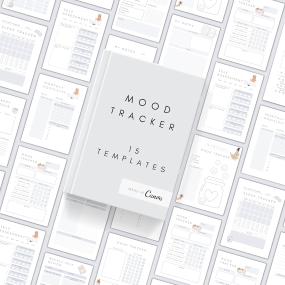 Mood Tracker Self Care Journal Wellness Planner Mental - Etsy